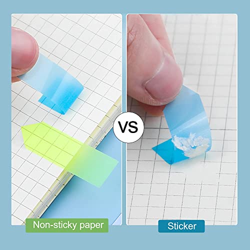 Golcellia Fluorescent Translucent Sticky Note Flags, 1200 Pcs Total, Pack of 10 Color Tabs, Arrow Index Tabs, Page Flag Markers