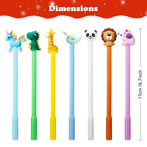 Zonon 64 Pieces Cute Cartoon Gel Ink Pens Cartoon Animal Writing Pens 0.5 mm Assorted Styles Pens Stationery for School Office Home Student Kids Present, 8 Styles