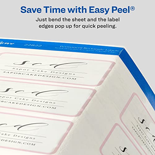 Avery Printable Blank Rectangle Labels, 2" x 3", Glossy Crystal Clear, 80 Customizable Labels (22822)