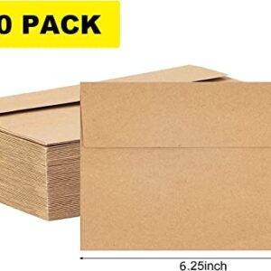 50 Pack Kraft Envelopes 4 x 6 Inch Brown Envelopes,A4 Envelopes, Card Envelopes, Kraft Paper Envelopes, Invitation Envelopes, Postcard Envelopes