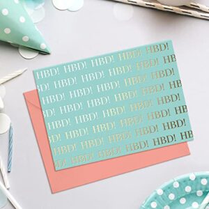 Set of 24 Gold Foil Bulk Birthday Cards Assortment – Bulk Happy Birthday Card with Envelopes Box Set – Assorted Blank Birthday Cards for Women, Men, and Kids in a Boxed Card Pack