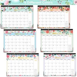 2023-2024 Desk Calendar - 18 Monthly Desk/Wall Calendar 2023-2024 2-in-1,16.8" x 12", Jan 2023 - Jun 2024, Thick Paper with Corner Protectors, Large Ruled Blocks - Floral