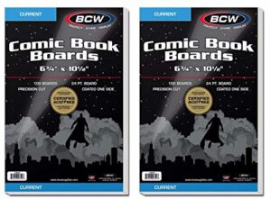 bcw na current comic book backing boards, 200 count, white