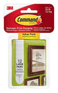 command picture & frame hanging strips wz8g41, large, 12 pairs