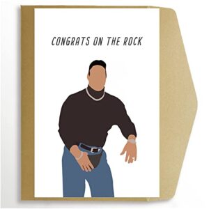 the rock engagement card, wedding congratulations card, funny engagement card, dwayne johnson card