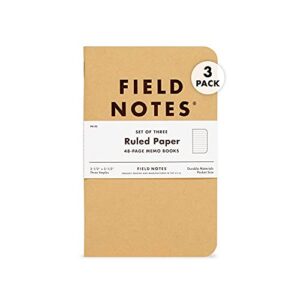 field notes: original kraft 3-pack – ruled paper – 48 pages – 3.5″ x 5.5″