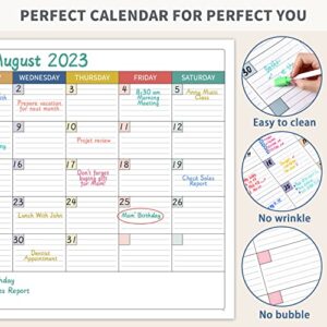 Dry Erase Calendar for Wall - Large Dry Erase Calendar, 28" x 40", Undated Monthly Calendar for Home, Office, Classroom, Erasable Laminated Calendar Whiteboard with 5 Markers ＆ 8 Stickers