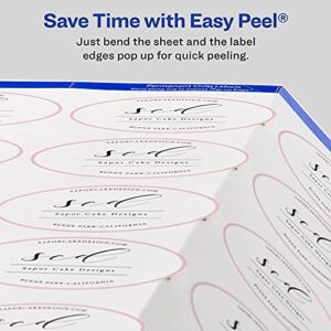 Avery Printable Blank Oval Labels, 2" x 3-1/3", Glossy White, 80 Customizable Labels (22820)