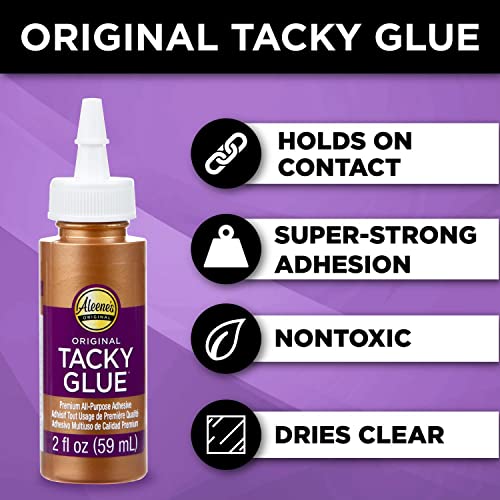 Aleene's Original 2 fl. oz. 6-Pack, America's Favorite Tacky Glue, 6 Pack, Ideal for Slime, Crafts and School Projects