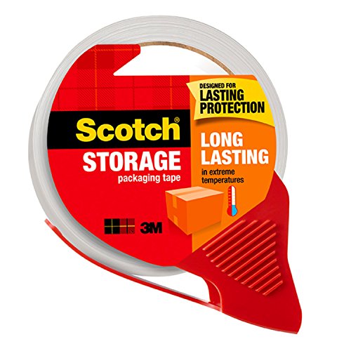 Scotch Long Lasting Storage Shipping Packaging Tape, 1.88" x 38.2 yd, 1 Roll with Dispenser (3650S-RD-ESF)