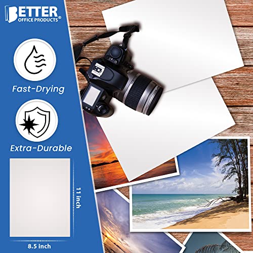 Glossy Photo Paper, 8.5 x 11 Inch, 100 Sheets, Better Office Products, 200 gsm, Letter Size, 100-Count Pack