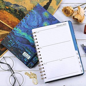 2023-2024 Planner – Jul.2023 - Jun.2024, Weekly ＆ Monthly Academic Planner 2023-2024, with Tabs, 6.4" x 8.5", Hardcover, Strong Binding, Thick Paper, Back Pocket, Elastic Closure, Inner Pocket