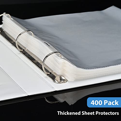 Sheet Protectors,400 Page,Page Protector 8.5" x 11" ，Upgraded Thick Material,for 3 Ring Binder, Top Loading Paper Protector with Reinforced Holes,Holds Multiple Sheets，Letter Size, …