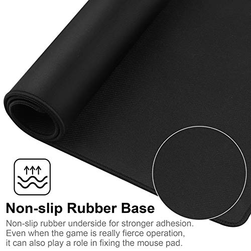 Jahosin Large Gaming Mouse Pad with Stitched Edges,[27.5x11.8In] Extended Mouse Pad with Non-Slip Natural Rubber Base for Gamer/Desktop/Office/Home (70x30 Blackus)