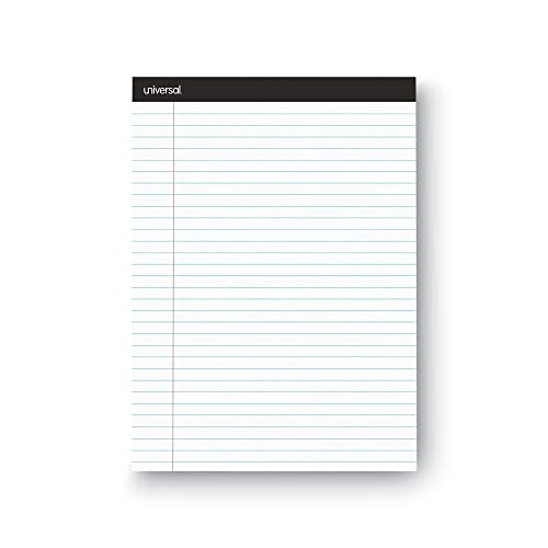 Universal 30730 Premium Ruled Writing Pads, White, 8.5 x 11.75, Legal/Wide, 50 Sheets (Pack of 12 Pads)