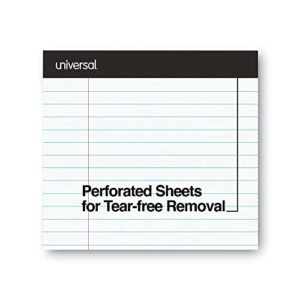 Universal 30730 Premium Ruled Writing Pads, White, 8.5 x 11.75, Legal/Wide, 50 Sheets (Pack of 12 Pads)