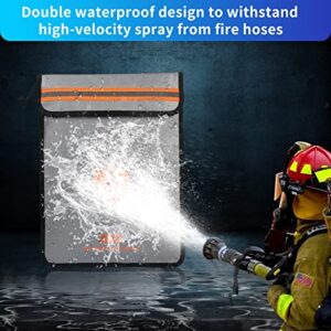 2023 Upgraded Fireproof Bag for Documents (2200℉), Fireproof Money Bag for Cash with Zipper (Reinforced Fire Protection - Aluminum Foil Lining), Waterproof Document Pouch for Valuables