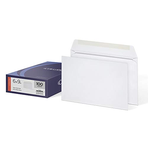 Columbian 6" x 9" Booklet Envelopes, Gummed Seal, for Mailing or Storage, 24 lb White Wove, 100 per Box (COLO915)