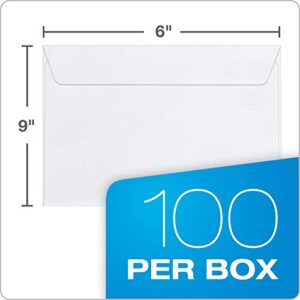 Columbian 6" x 9" Booklet Envelopes, Gummed Seal, for Mailing or Storage, 24 lb White Wove, 100 per Box (COLO915)