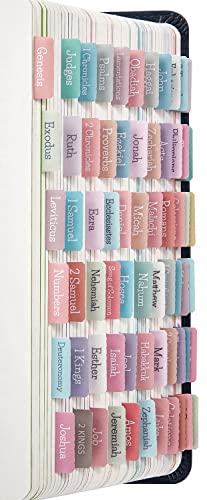 Cream Pastel Bible Tabs, Laminated Bible Tabs for Women and Girl, 90 Bible Tabs Old and New Testament, Includes 24 Blank Tabs, Bible Journaling Supplies, Bible Book Tabs, Christian Gift