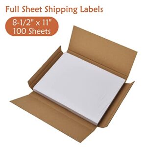 9527 Product 100 Sheets Sticker Labels 8-1/2" x 11" Shipping Address Labels for Laser/Ink Jet Printer,100 Labels.