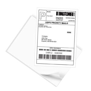 9527 Product 100 Sheets Sticker Labels 8-1/2" x 11" Shipping Address Labels for Laser/Ink Jet Printer,100 Labels.