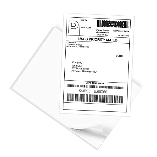 9527 Product 100 Sheets Sticker Labels 8-1/2" x 11" Shipping Address Labels for Laser/Ink Jet Printer,100 Labels.