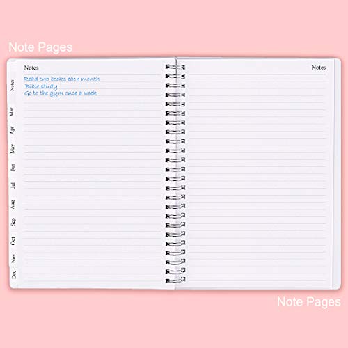 2023 Planner - Weekly & Monthly Planner Runs from Jan 2023 to Dec 2023, 6.25" x 8.25", 12 Monthly Tabs, 14 Notes Pages, Inner Pocket, Flexible Cover with Twin-Wire Binding, Pink