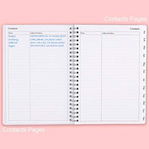 2023 Planner - Weekly & Monthly Planner Runs from Jan 2023 to Dec 2023, 6.25" x 8.25", 12 Monthly Tabs, 14 Notes Pages, Inner Pocket, Flexible Cover with Twin-Wire Binding, Pink