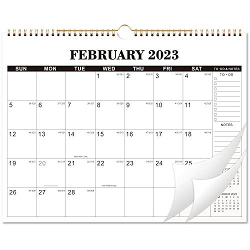 Calendar 2023-2024 - Wall Calendar 2023-2024 with To Do & Notes, 18 Months Wall Calendar from Jan 2023 - Jun 2024,15”x 11.5”, Daily Blocks with Julian Dates, Golden Twin-Wire Binding, Thick Paper Perfect for Organizing & Planning