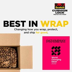 Scotch Cushion Lock Protective Wrap, 12 in x 30 ft, Sustainable Packaging Solution for Packing, Shipping and Moving, No Scissors or Tape Needed, Great Alternative to Bubble Cushion Wrap (PCW-1230)