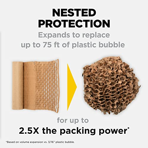 Scotch Cushion Lock Protective Wrap, 12 in x 30 ft, Sustainable Packaging Solution for Packing, Shipping and Moving, No Scissors or Tape Needed, Great Alternative to Bubble Cushion Wrap (PCW-1230)