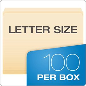 Pendaflex 752 File Folders, Straight Cut, Top Tab, Letter, Manila (Box of 100)