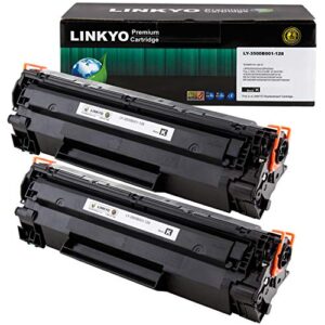 linkyo compatible toner cartridge replacement for canon 128 (black, 2-pack)