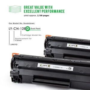 LINKYO Compatible Toner Cartridge Replacement for Canon 128 (Black, 2-Pack)