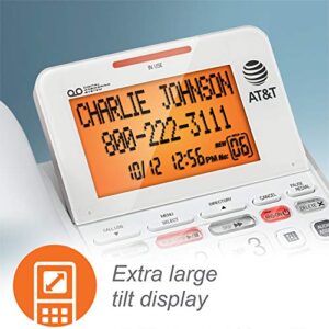 AT&T CL4940 Corded Standard Phone with Answering System and Backlit Display, White