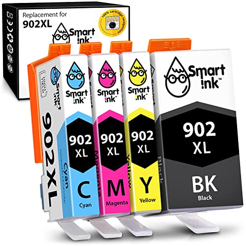 Smart Ink Compatible Ink Cartridge Replacement for HP 902 XL 902XL (4 Combo Pack) to use with Officejet Pro 6978 6968 6974 6975 6960 Officejet 6951 6954 6956 6958 Printers