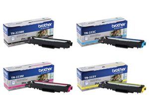 brother genuine tn223bk, tn223c, tn223m, tn223y standard yield black/cyan/magenta/yellow toner cartridge set, tn223