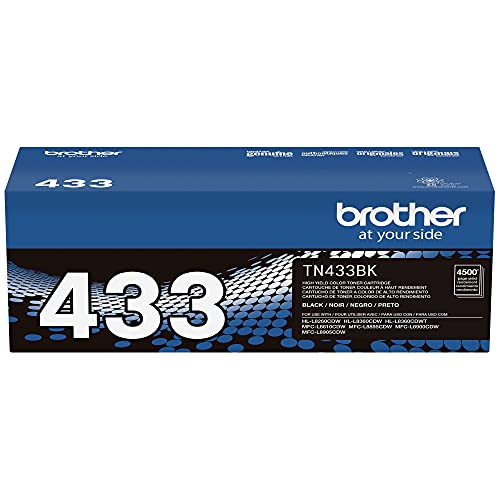 Brother Genuine TN433BK High Yield Toner-Retail Packaging , Black, 1 Size