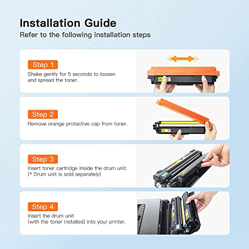 E-Z Ink (TM) Compatible Toner Cartridge Replacement for Brother TN221 TN225 to Use with MFC-9130CW HL-3170CDW HL-3140CW HL-3180CDW MFC-9330CDW (1 Black, 1 Cyan, 1 Magenta, 1 Yellow, 4 Pack)