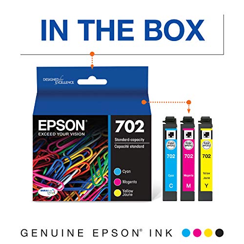 EPSON T702 DURABrite Ultra -Ink Standard Capacity Color Combo Pack (T702520-S) for select Epson WorkForce Pro Printers