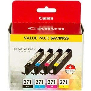 Canon CLI-271 BK/CMY 4 Color Value Pack Compatible to MG6820, MG6821, MG6822, MG5720, MG5721, MG5722, MG7720, TS5020, TS6020, TS8020, TS9020