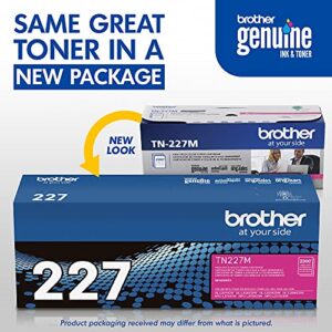 Brother Genuine TN227M, High Yield Toner Cartridge, Replacement Magenta Toner, Page Yield Up to 2,300 Pages, TN227, Amazon Dash Replenishment Cartridge