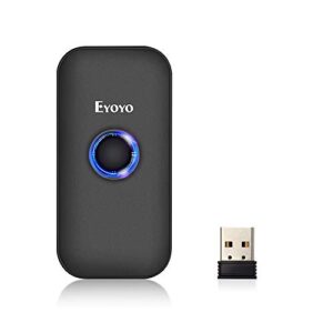 eyoyo mini 1d bluetooth barcode scanner, 3-in-1 bluetooth & usb wired & 2.4g wireless barcode reader portable bar code scanning work with windows, android, ios, tablets or computers