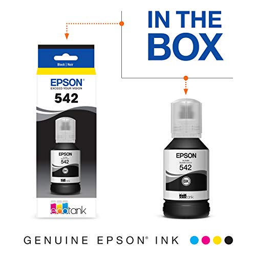 EPSON T542 EcoTank Ink Ultra-high Capacity Bottle Black (T542120-S) for select Epson EcoTank Printers