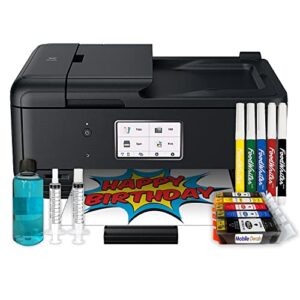 cake topper image printer, cake ink cartridges, 50 wafer sheets, edible color markers & printhead cleaning kit bundle