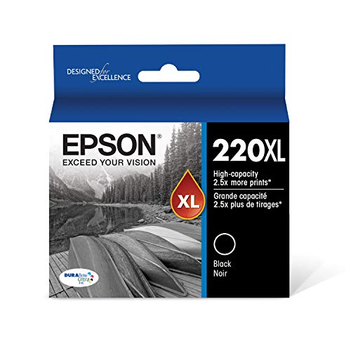 EPSON T220 DURABrite Ultra -Ink High Capacity Black -Cartridge (T220XL120-S) for Select Epson Expression and Workforce Printers