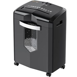 bonsaii home office paper shredder, 12-sheet 40-minute high security micro cut shredder for cd/card/staple/clip, anti-jam quiet heavy duty shredder with 5.5 gal big pullout bin, c267-b