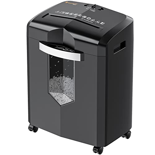 Bonsaii Home Office Paper Shredder, 12-Sheet 40-Minute High Security Micro Cut Shredder for CD/Card/Staple/Clip, Anti-Jam Quiet Heavy Duty Shredder with 5.5 Gal Big Pullout Bin, C267-B