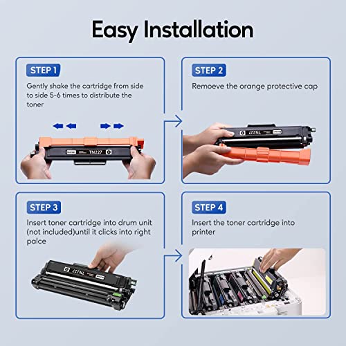 TN227 TN223 Toner Cartridge Replacement for Brother TN227 TN223 Compatible with MFC-L3770CDW MFC-L3750CDW MFC-L3710CW HL-L3210CW Printer (TN-227 TN223 2BK/C/M/Y, High Yield 5 Pack)